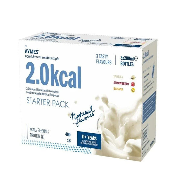 Aymes 2.0Kcal Drink Starter 24 x 200ml (Chocolate, Banana, Strawberry) – EasyMeds Pharmacy