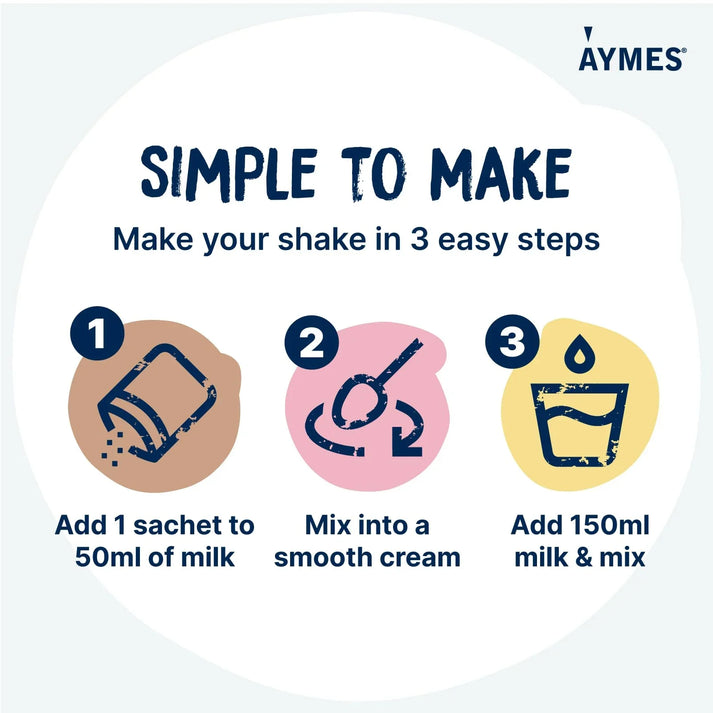 AYMES Shake | Vanilla | 6 x 7 x 57g Sachets | A High-protein Oral Nutr ...