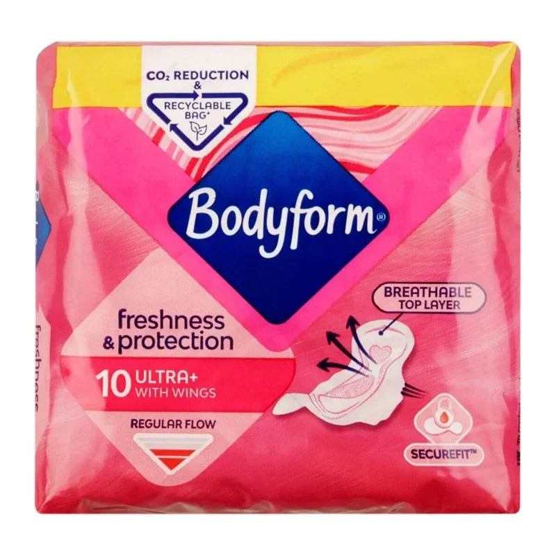 Bodyform Ultra with Wings, Normal Perfume Free Sanitary Towels. 10 x 6 ...