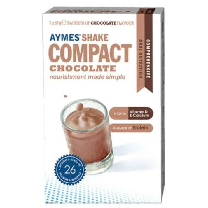 Aymes Compact Chocolate Shake Sachet 57g x 7 | EasyMeds Pharmacy
