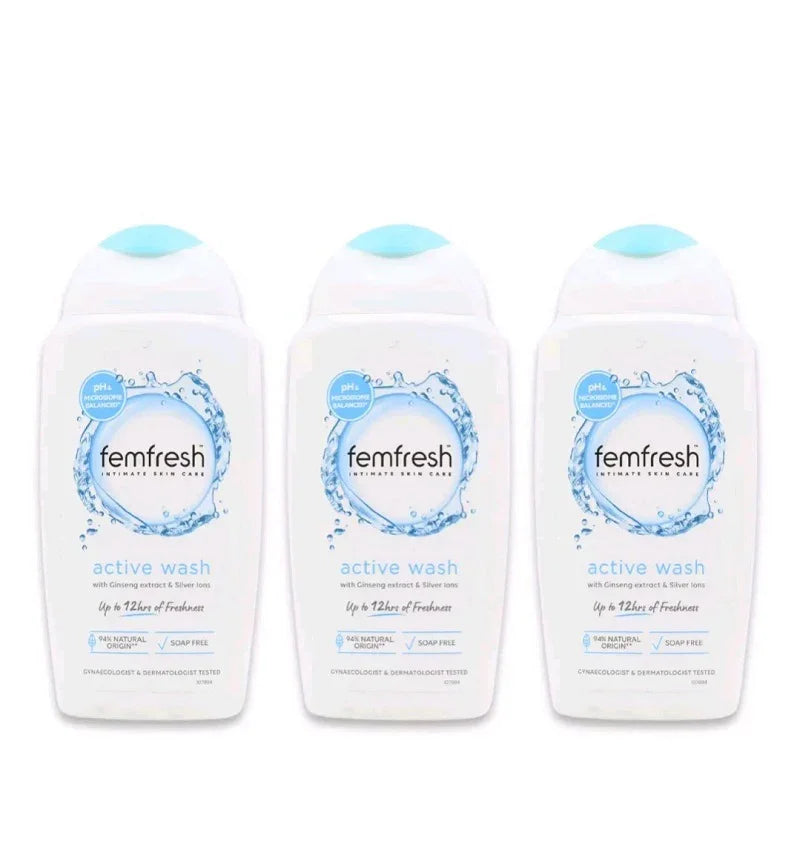 3 x Femfresh Intimate Hygiene Triple Action Deodorising Wash 250ml ...
