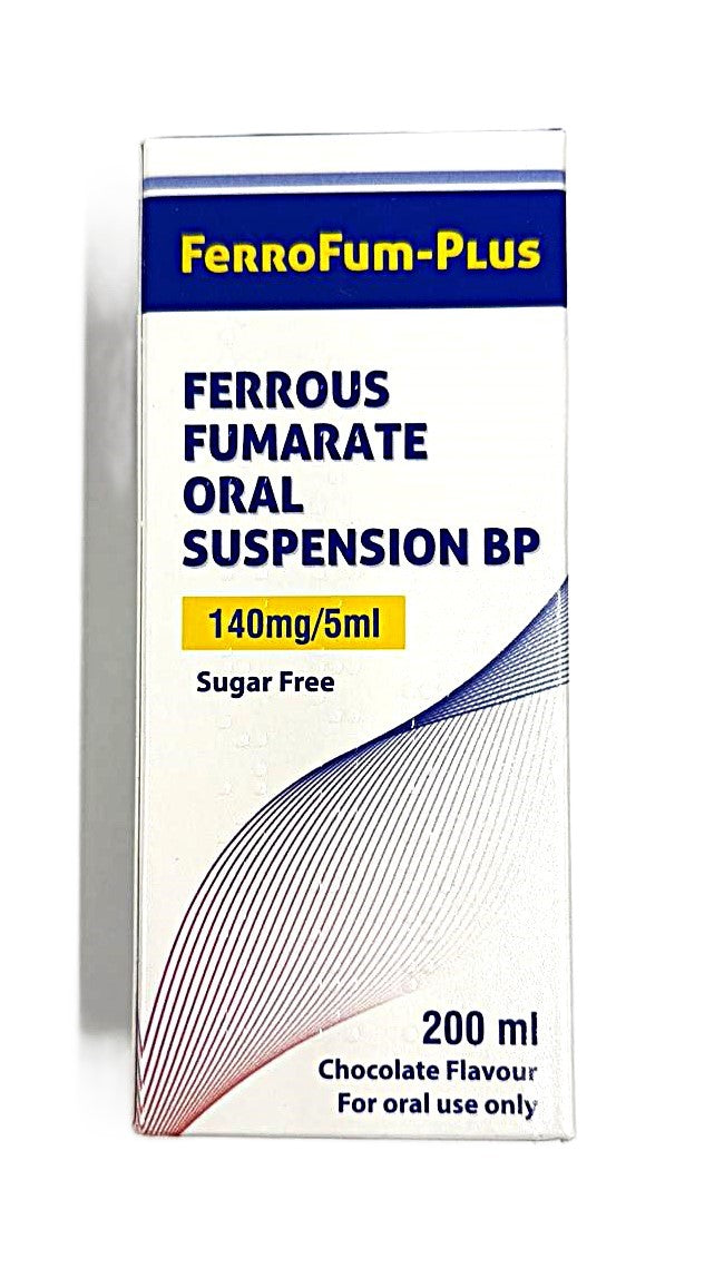 FerroFum Plus Ferrous Fumarate 140mg/5ml Suspension Chocolate 200ml ...