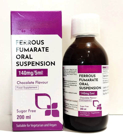 Ferrous Fumarate 140mg/5ml Suspension 200ml Chocolate | EasyMeds ...