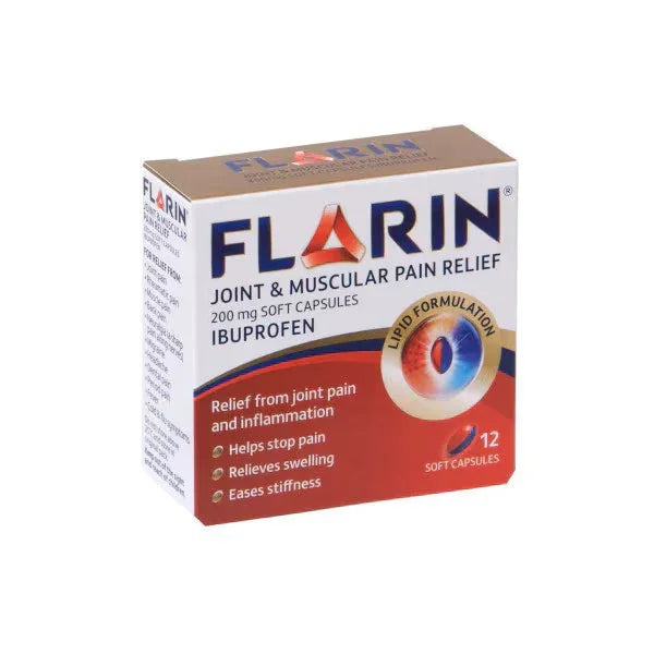 Flarin Lipid Ibuprofen 200mg Capsules x 12 | Pain Relief | EasyMeds ...