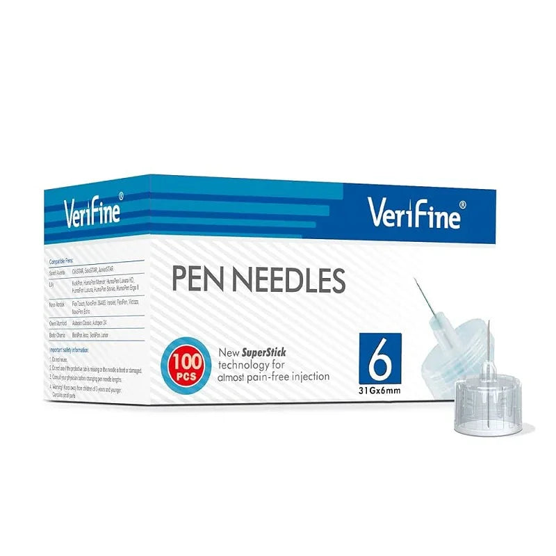 Neon Verifine Pen Needles 31G 6mm x 100 | Ultra Fine Pen Needles ...