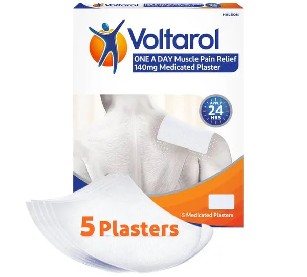 Voltarol Medicated Plasters/Patches 140mg ONE a day | Pack of 5 ...
