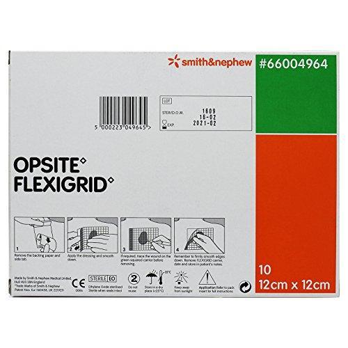 Opsite FlexiGrid Water Resistant Film Dressings 12cm x 12cm x 10 ...