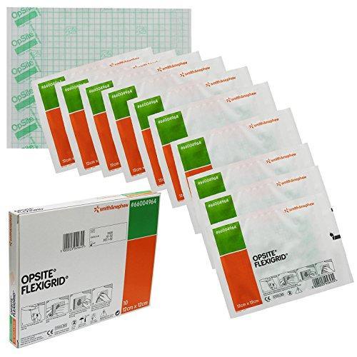 Opsite FlexiGrid Water Resistant Film Dressings 12cm x 12cm x 10 ...