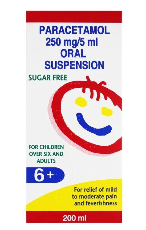 Paracetamol Six Plus Suspension 250mg/5ml 200ml S/F - Max 2 Packs ...