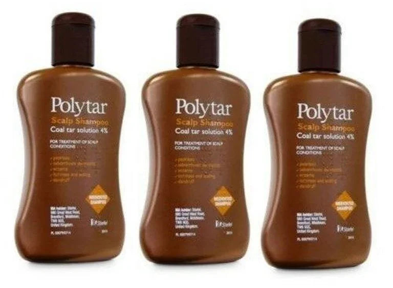 Polytar Shampoo 150ml x 3 Concentrated Antispetic Coal Tar Scalp ...