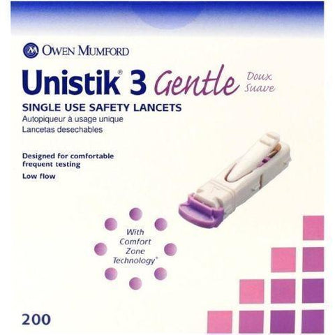 Unistik 3 Gentle Single Use Safety Lancets x 200 | EasyMeds Pharmacy